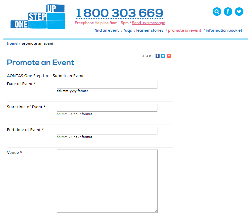 How to Use the One Step Up Events Calendar | Aontas