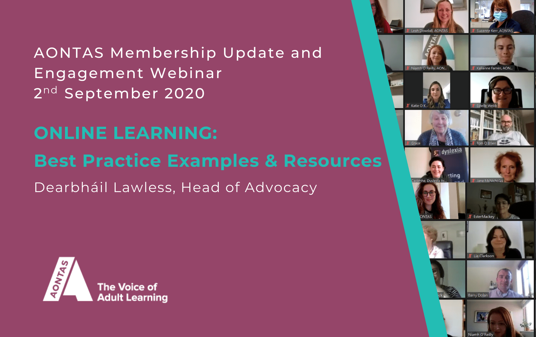 AONTAS Membership Webinar Focuses on Best Practice in Online Learning | Aontas